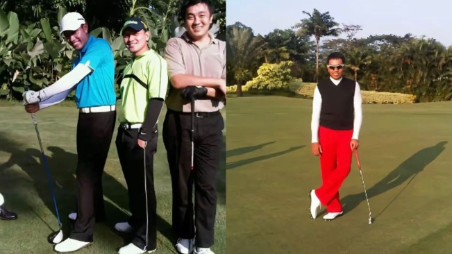 Viral Foto Lawas Ahmad Sahroni Jadi Caddy Golf, Celana Pink Bikin ...