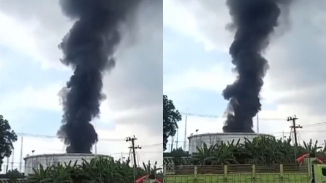 Heboh di Medsos Kepulan Asap Hitam Tebal Membumbung Tinggi di Kilang ...