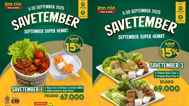 Promo Raa Cha Suki & BBQ September 2025, Makan Hemat Mulai Rp 67.000