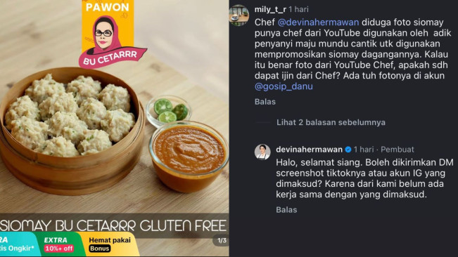 Adik Syahrini Dituding Comot Foto Siomay Chef Devina Hermawan Tanpa ...